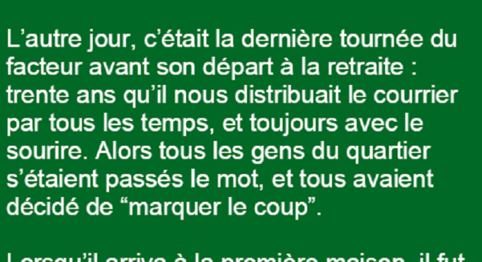 Blague : Départ à la retraite du facteur - Bon a Savoir