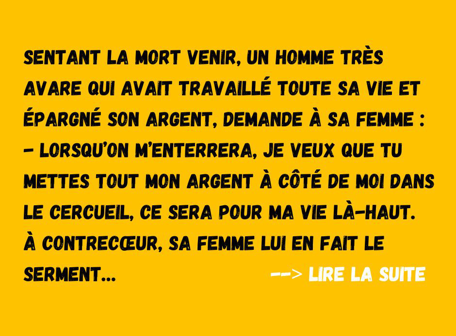 Le dernier voeux d'un avare - Bon a Savoir